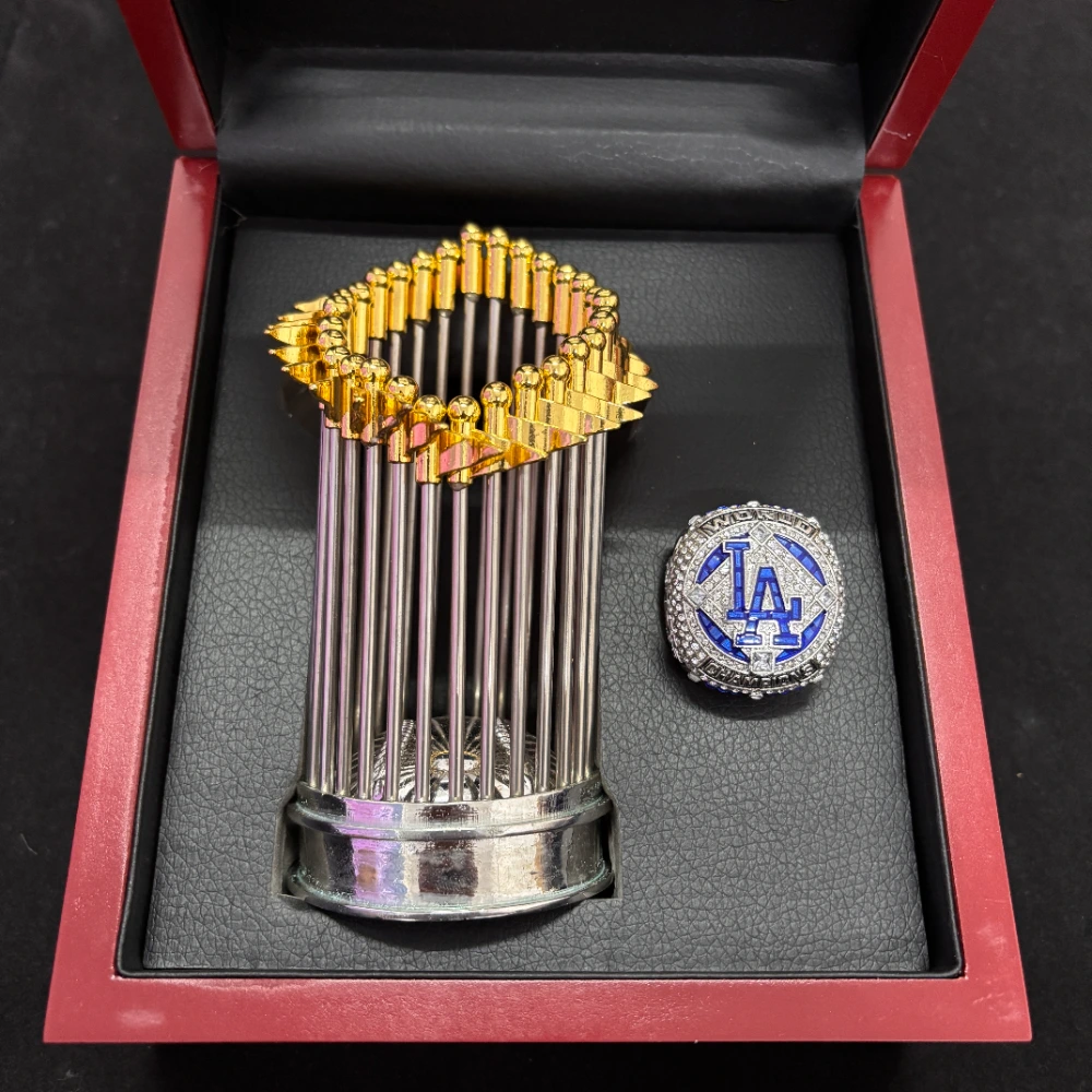 2020 Los Angeles Dodgers Premium Replica Championship Trophy & Ring Set ...